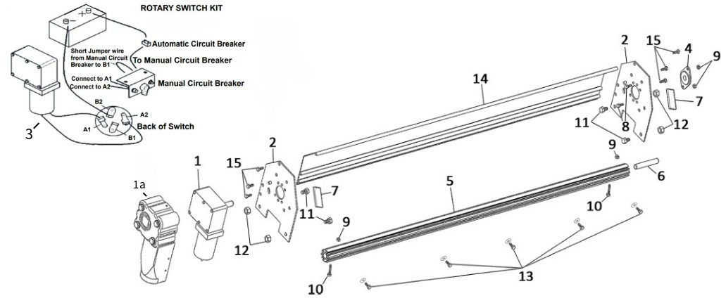 Complete Aluminum Tarp Spool and Electronics Assembly 95" | Carolina Tarps
