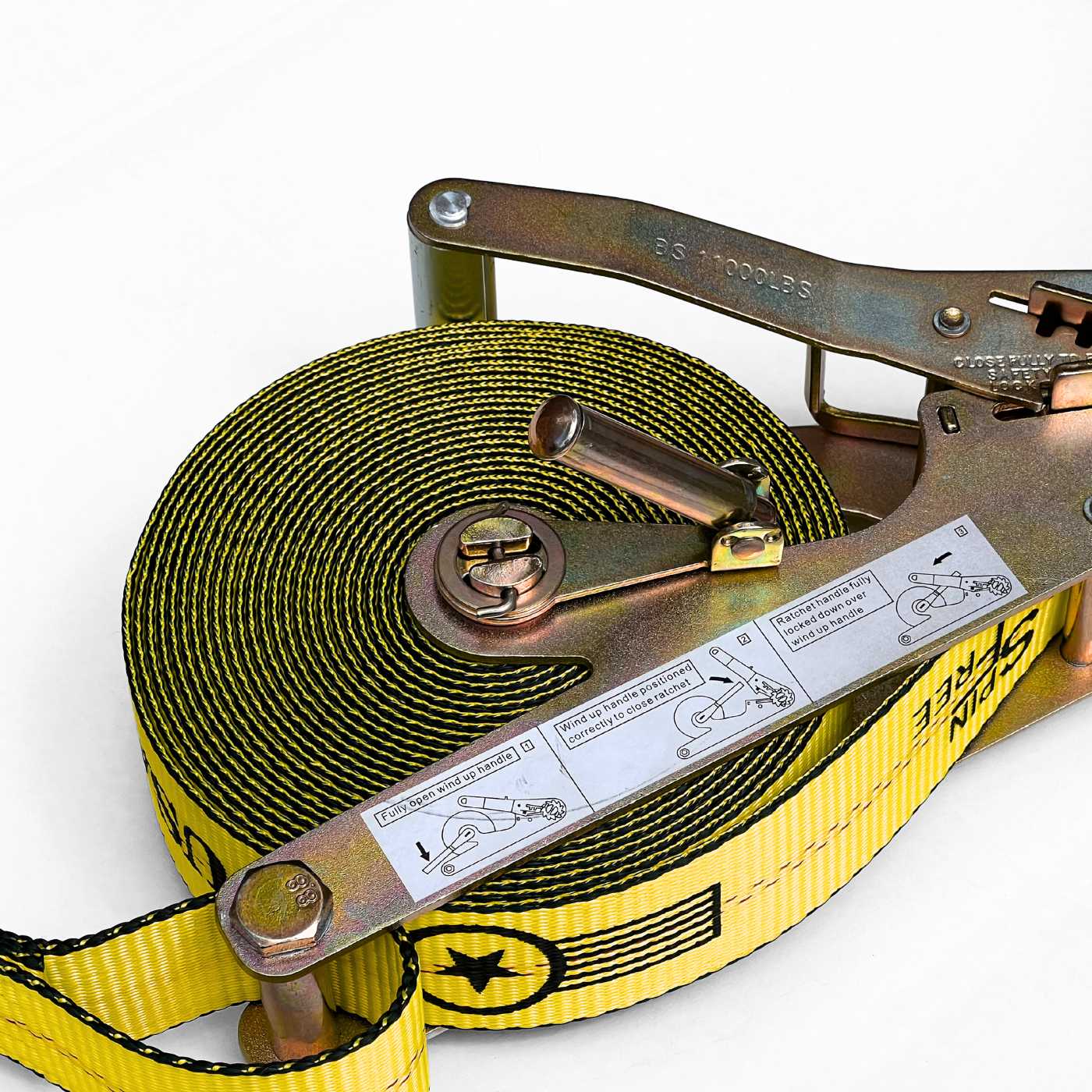 2" x 30' Self Contained Ratchet Strap - Wire Hooks | Carolina Tarps