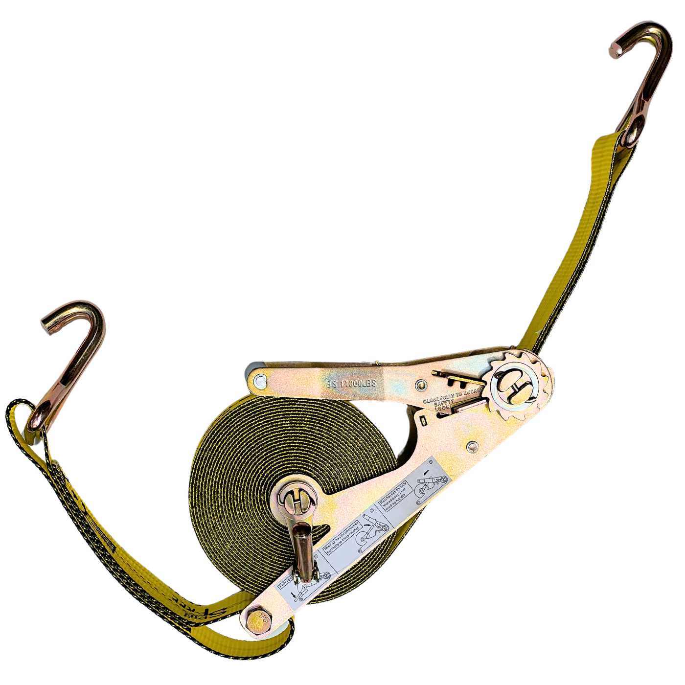 2" x 30' Self Contained Ratchet Strap - Wire Hooks | Carolina Tarps
