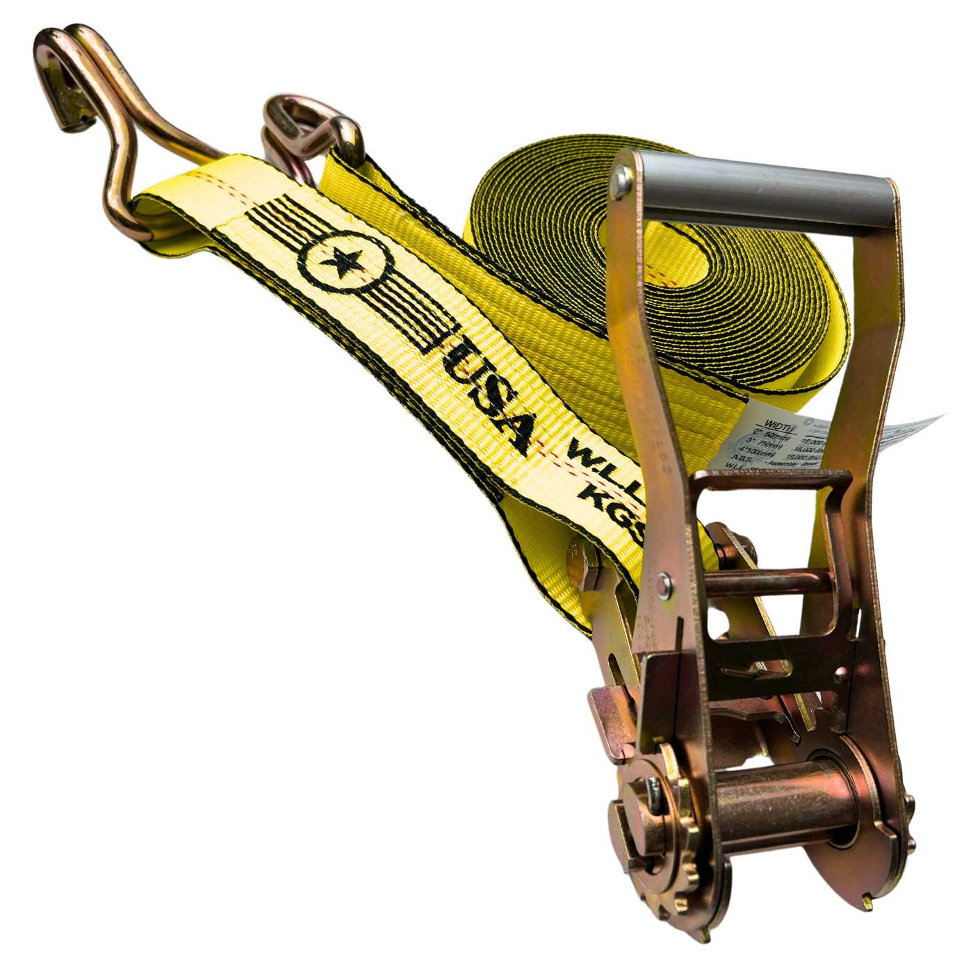 2" SPIN FREE Ratchet Strap Assembly with Wire Hooks | Carolina Tarps