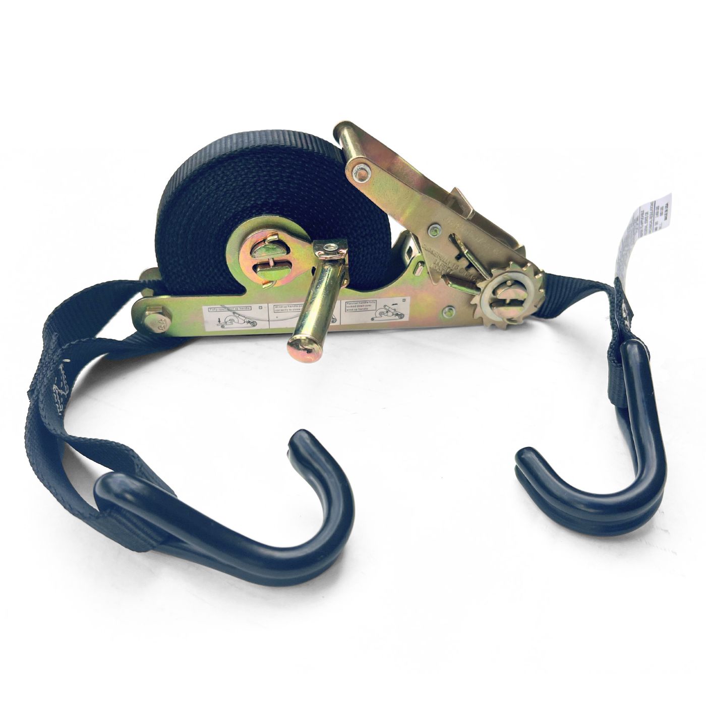 1" Self Contained Ratchet Strap Assembly with Wire Hooks | Carolina Tarps