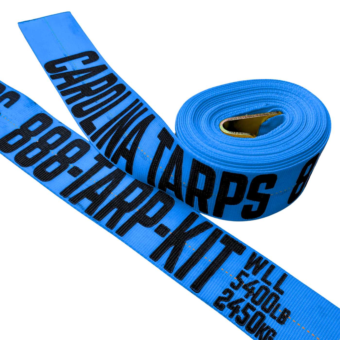 10 pack - Blue Flatbed Straps 4" x 30' Winch Strap | Carolina Tarps