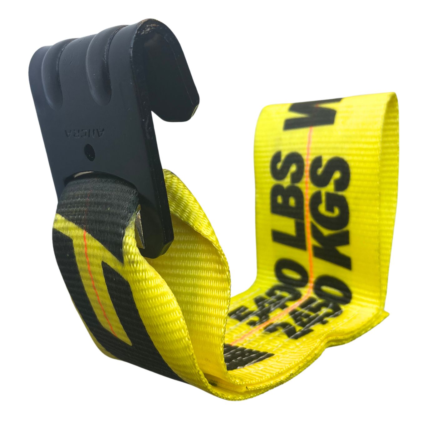 4" Fixed End Strap with Black Flat Hook | Carolina Tarps