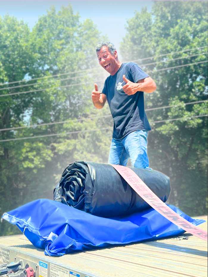 Lumber Tarp 24' x 27' - 8' Drop Flatbed Tarp 18oz Vinyl (120 lb) BLACK ...