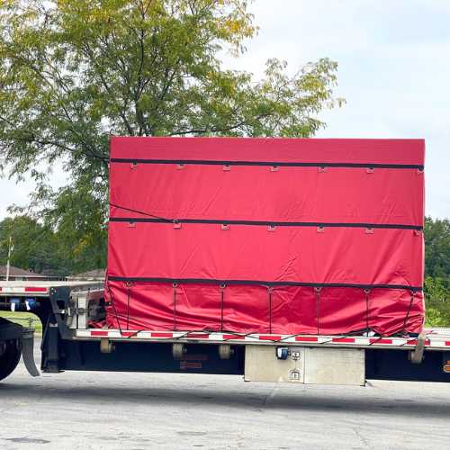 Lumber Tarp 20' x 27' - 6' Drop Flatbed Tarp 18/14oz Vinyl (85 lb) RED ...