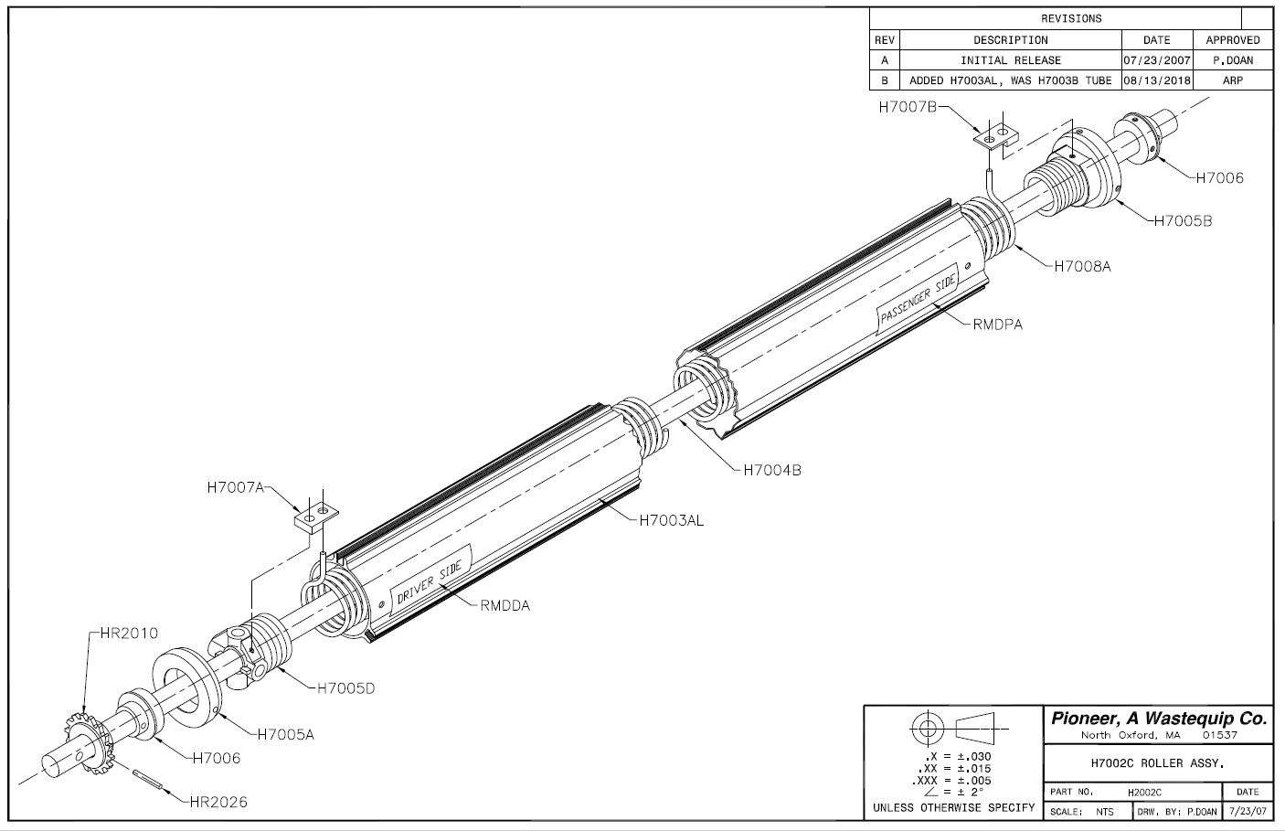 H7002C Pioneer Spring Loaded Roller Assembly | Carolina Tarps