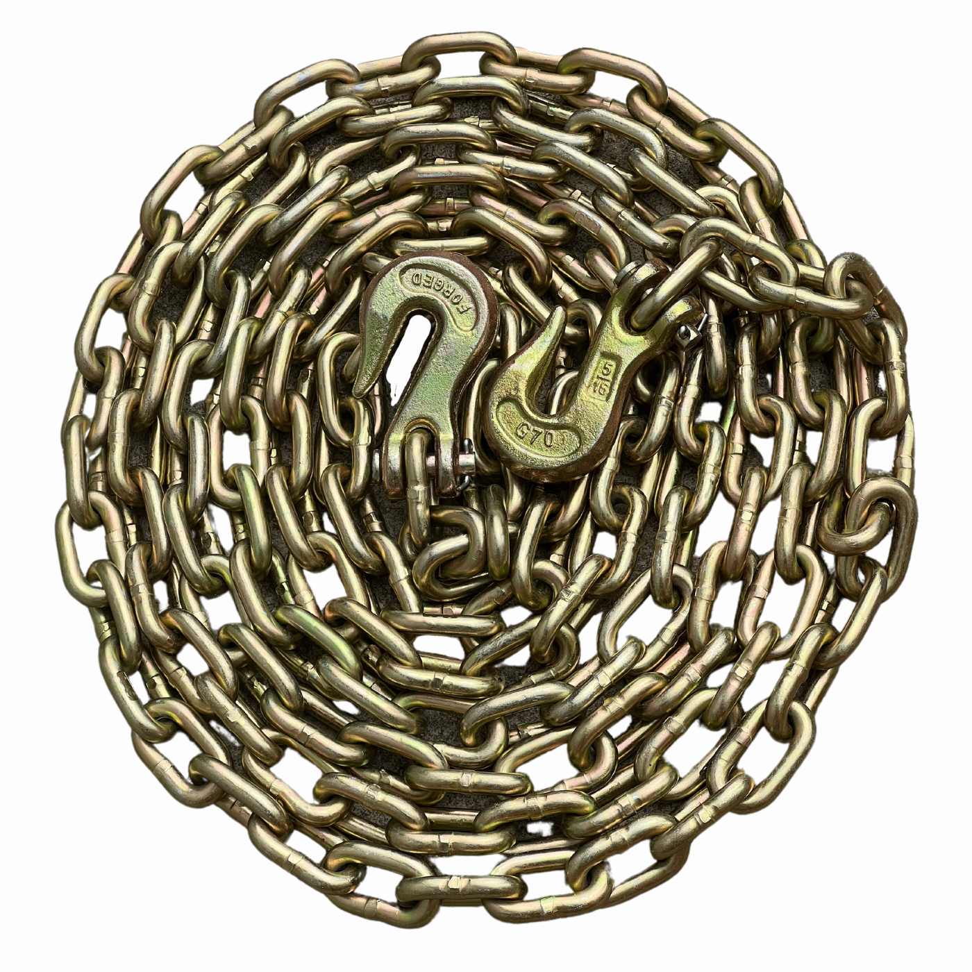 5/16" x 20' Transport Chain with Grab Hooks G70 4,700 lb. WLL ...