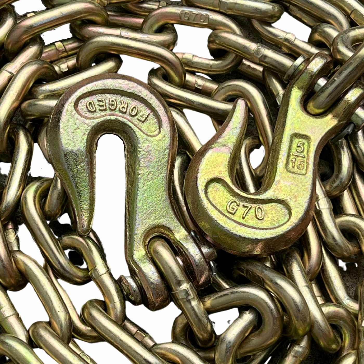 5/16" x 20' Transport Chain with Grab Hooks G70 4,700 lb. WLL ...