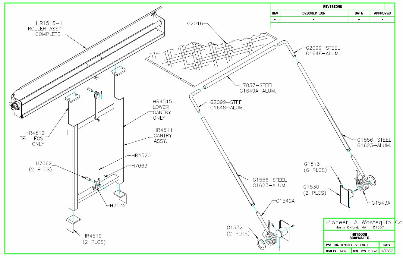 Pioneer HR1500HAL Tuff Tarper Refuse Tarping System - Aluminum ...