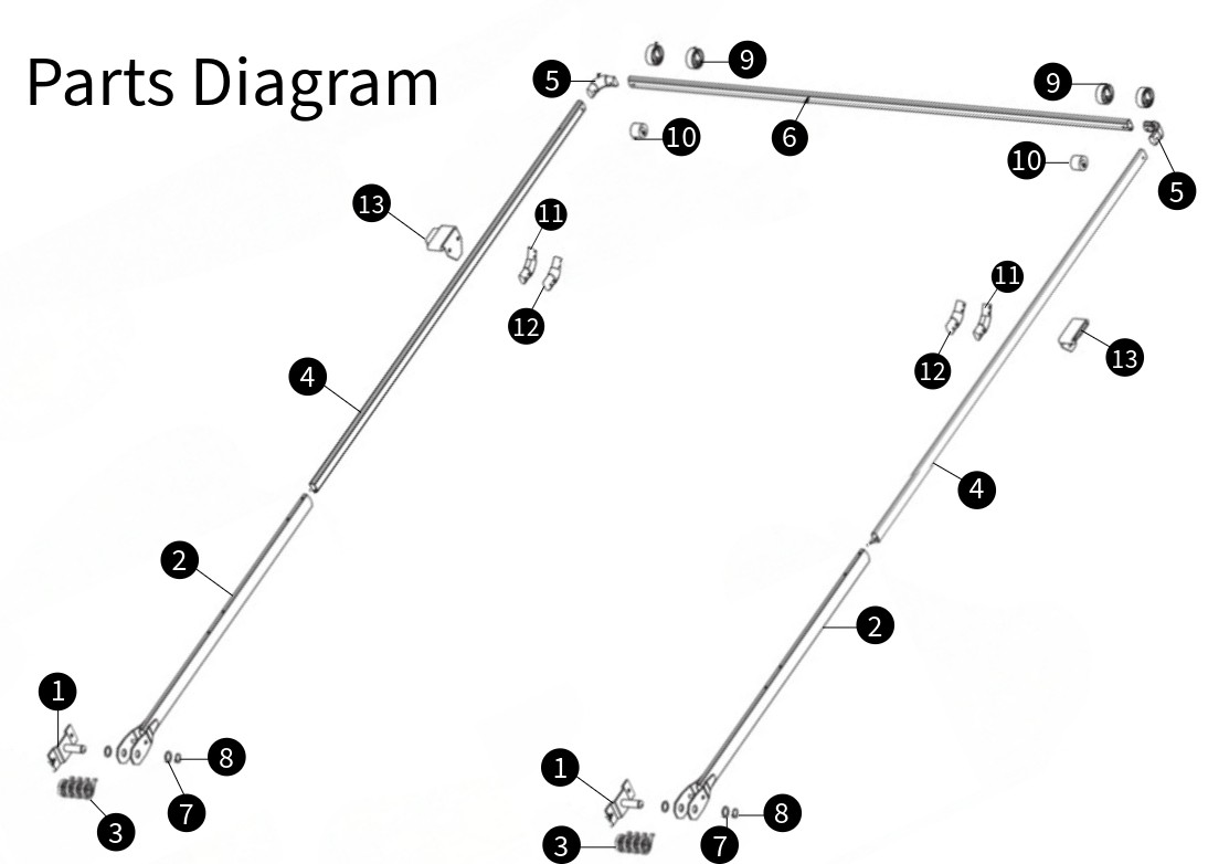 US Tarp 11564 Complete Arm Kit for 4-Spring Aluminum System (up to 24 ...